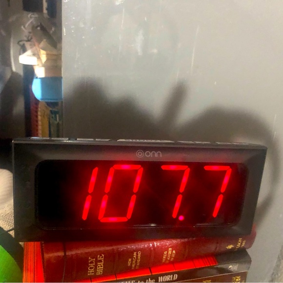 Onn | Other | Onn Amfm Digital Alarm Clock Radio Black Large 2 Inch By ...